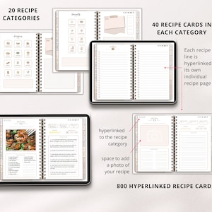 Digital Meal Planner and Recipe Book, Goodnotes iPad Daily Food Journal ...