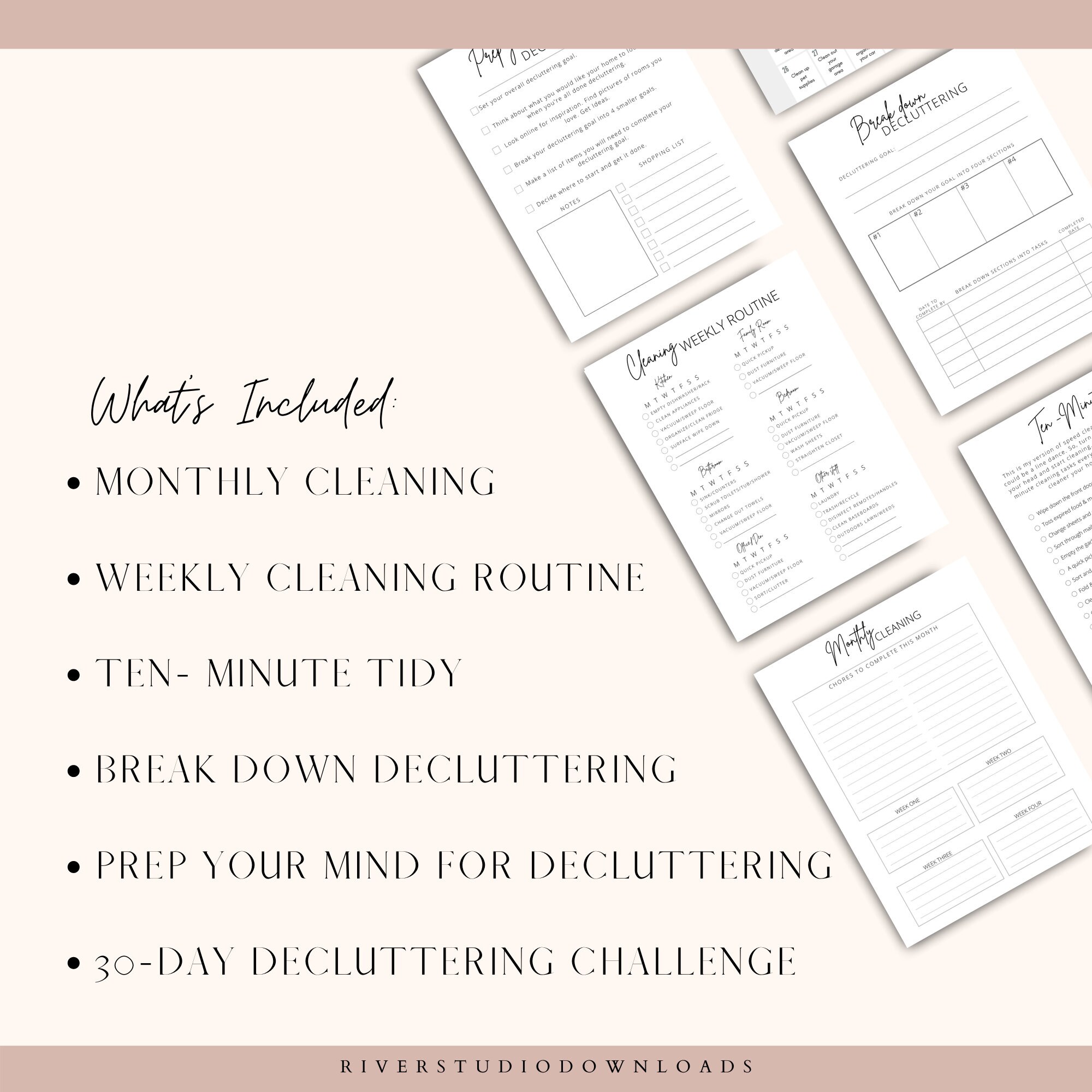 CLEANING & DECLUTTERING Plan Monthly and Weekly Cleaning Routines 30 ...