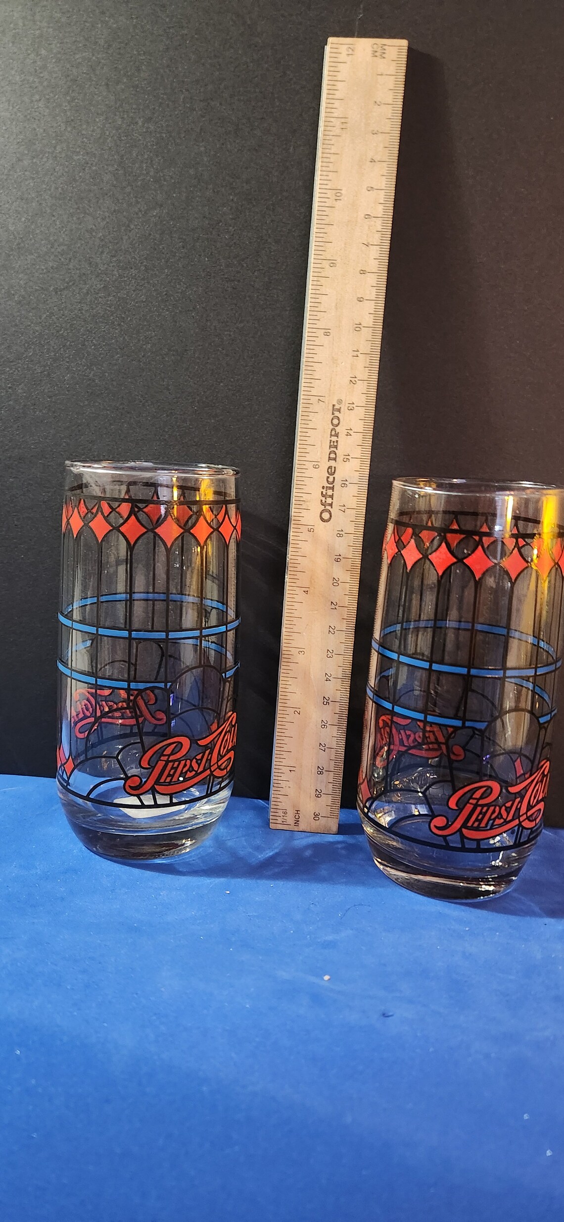 Rare and Collectible Pepsi Cola Glasses Tiffany Effect/ Stained Glass ...
