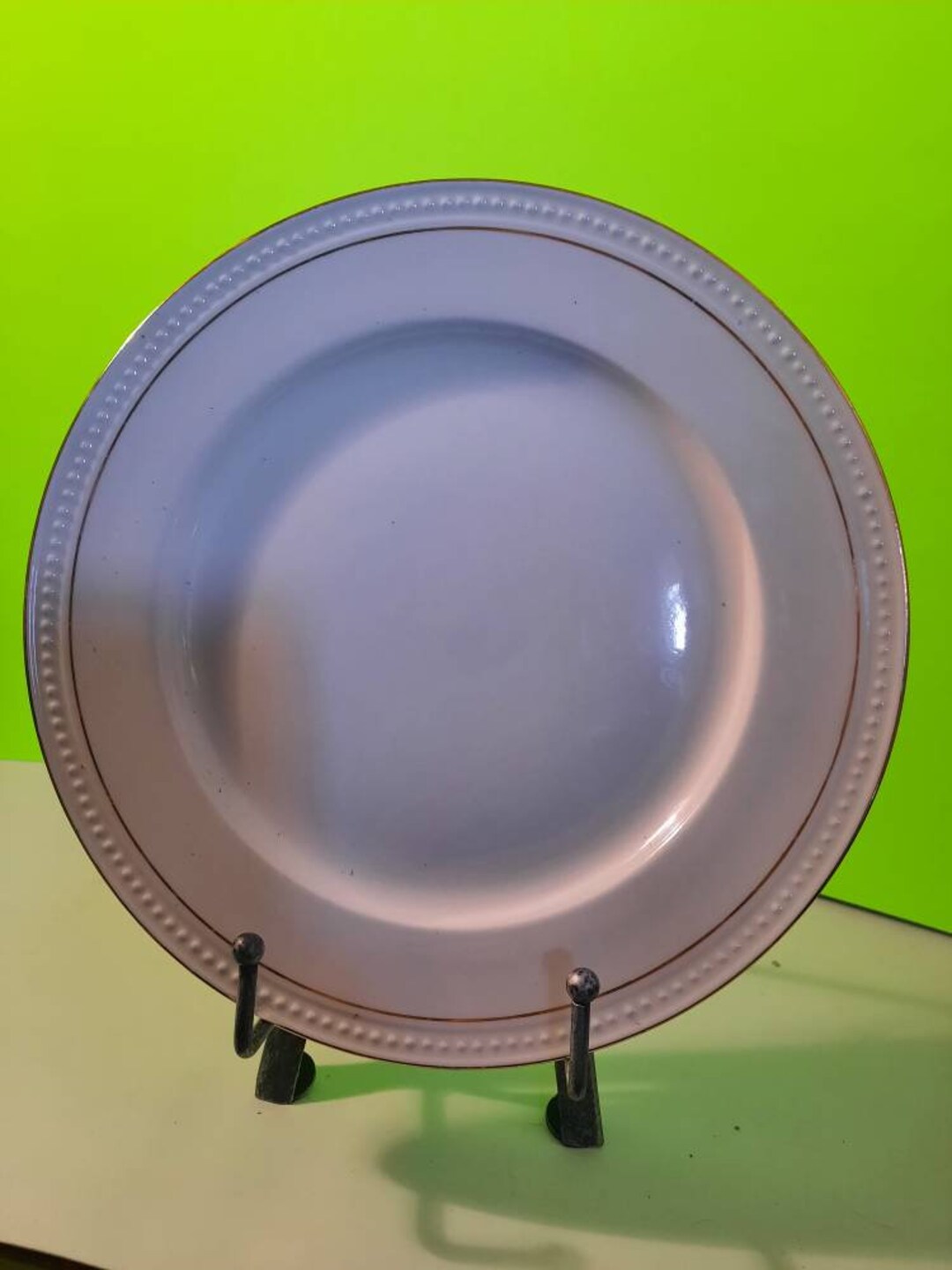 12" White Elite Gibson Plates With Gold Trim - Etsy