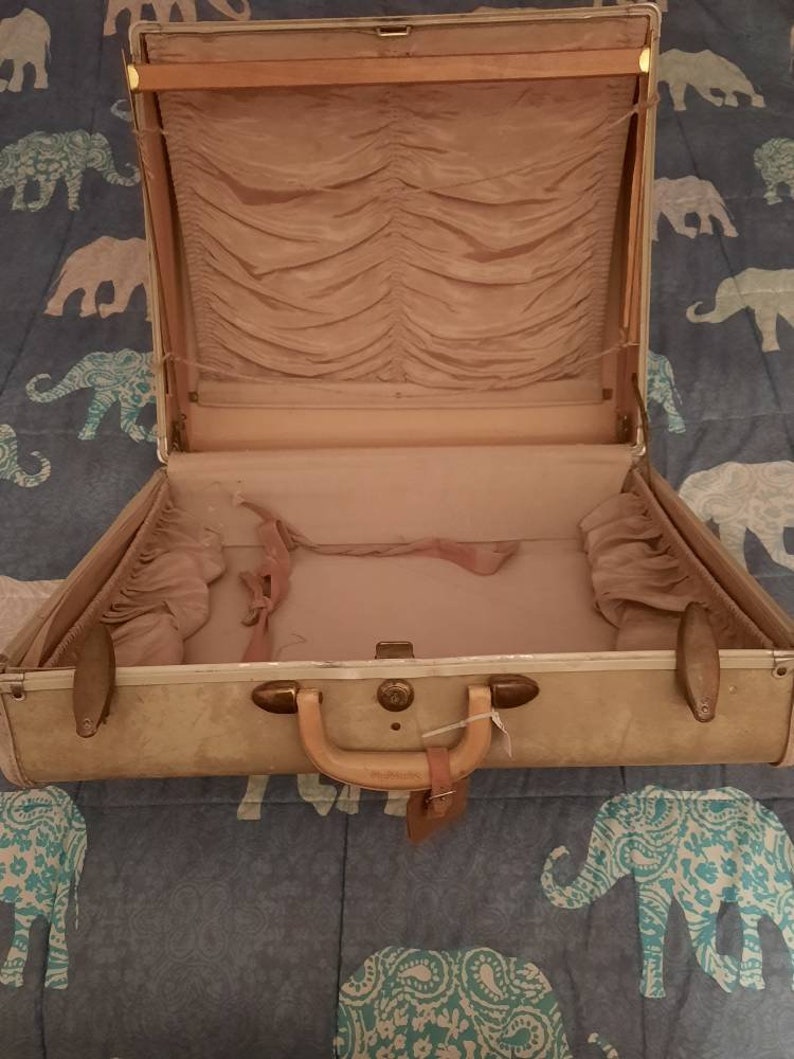Vintage Samsonite Suitcase in Beige Marble Effect - Etsy
