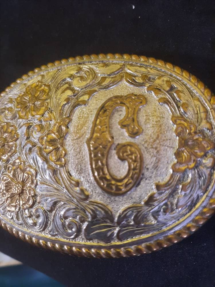 Vintage Metal Belt Buckle " Crumrine Mfg" With the Letter "c" - Etsy