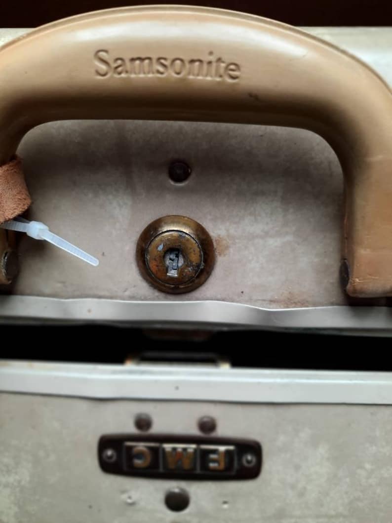 Vintage Samsonite Suitcase in Beige Marble Effect - Etsy