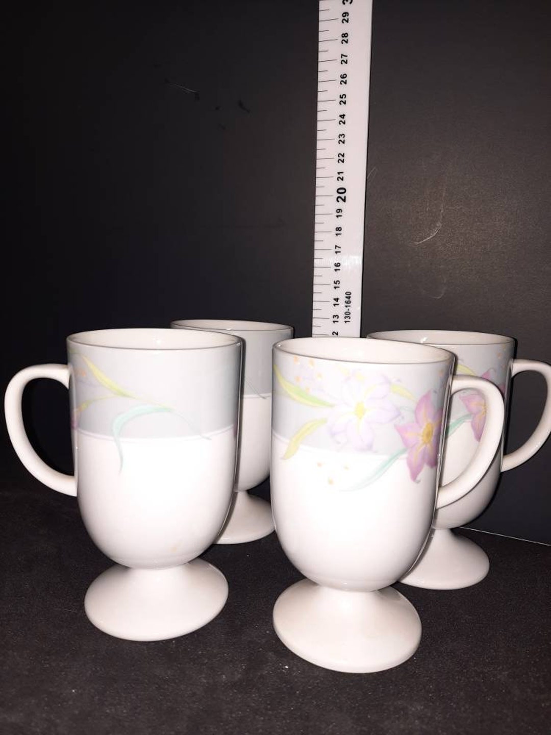 Pedestal Mugs With Floral Design Part of the Remembrance Collection by ...