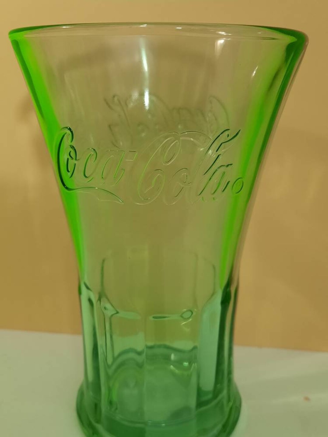 Vintage Green Tinted Coca Cola Glass - Etsy