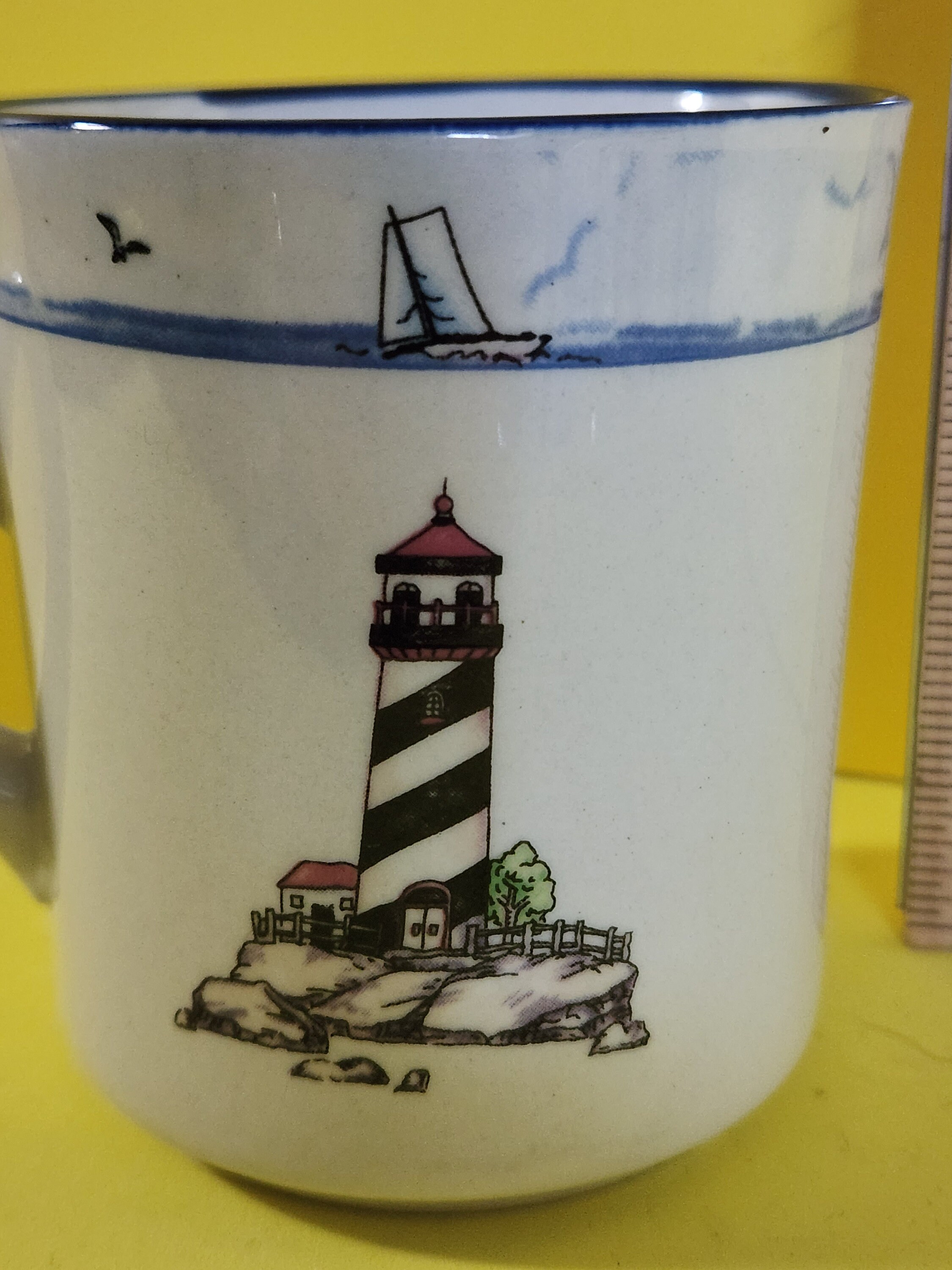 Coatal Design Mugs Featuring a Lighthouse Bt Main Stays - Etsy