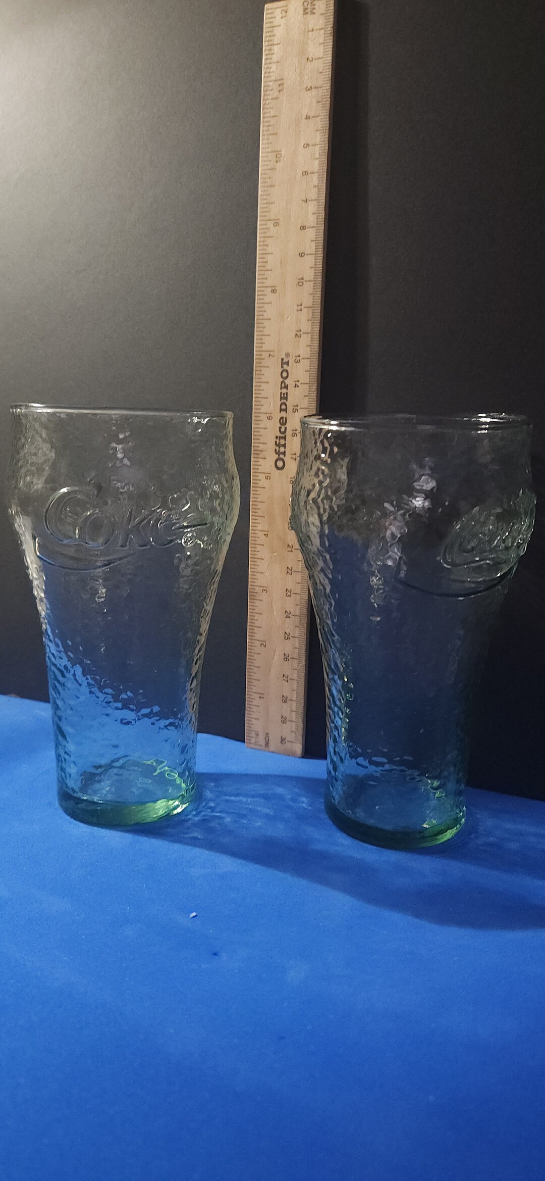A Collection of 4 Pebbled Effect Coca Cola Glasses - Etsy