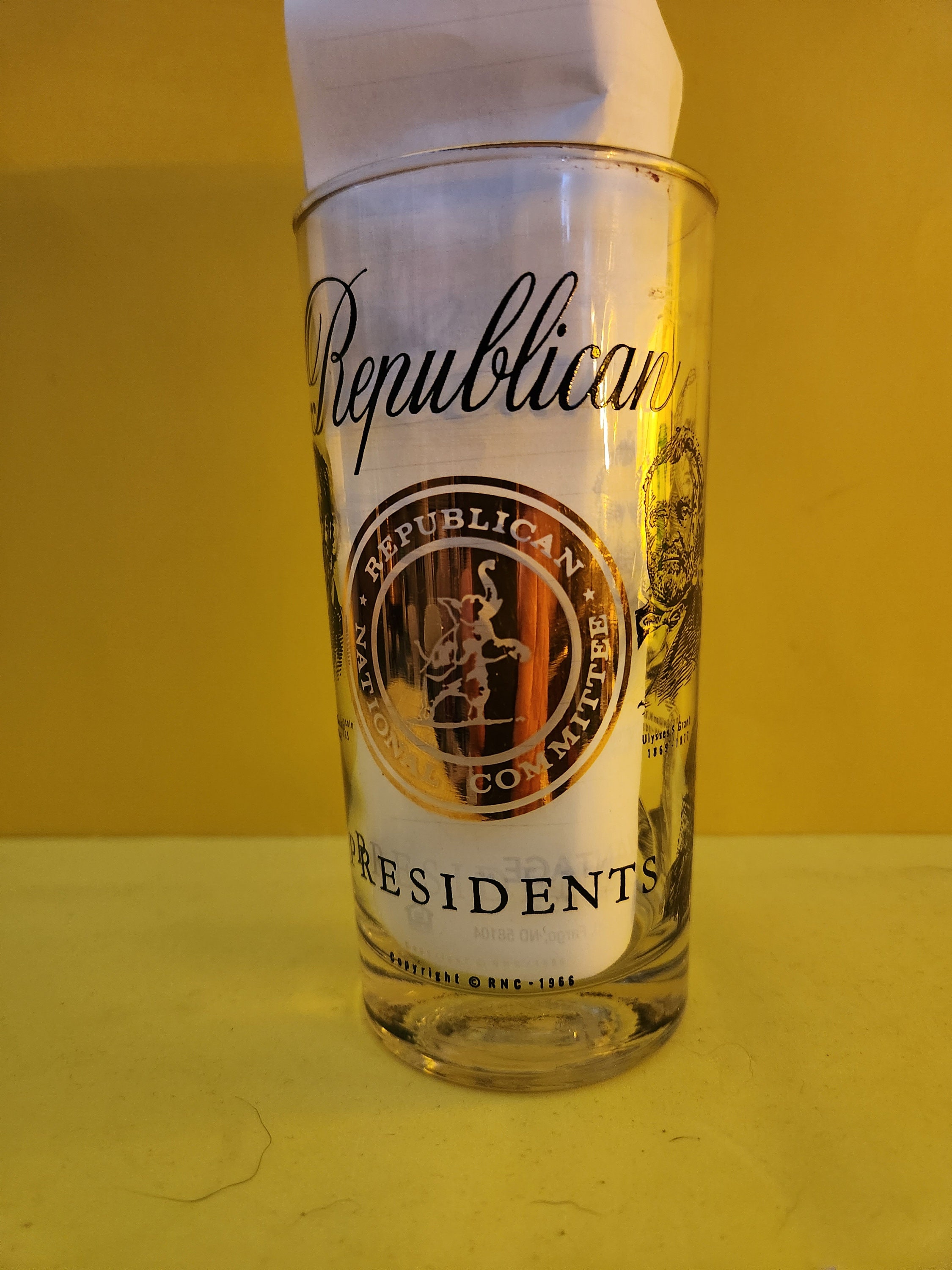 Vintage Republican Presidents Glass Tumbler (1966) - Etsy