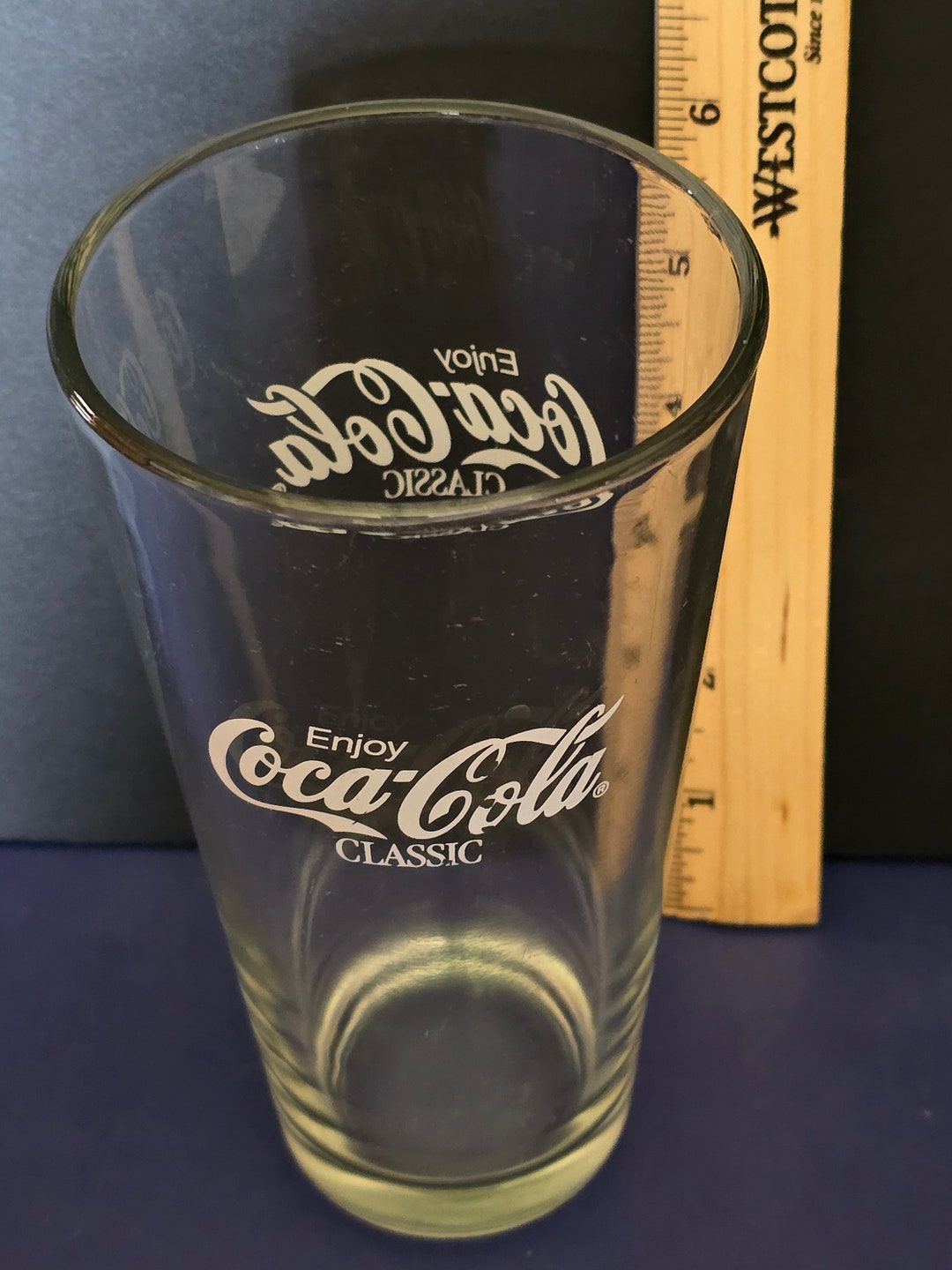 Collectible 16oz Coca Cola Glass. Tall Clear Coca Cola Glass, Approx 7 ...