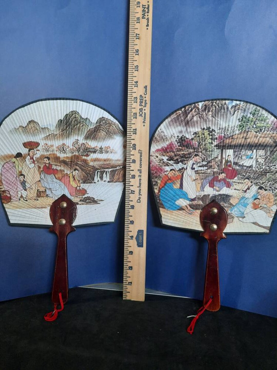 Japanese Inspired Paddle Fans With Silk Like Printed Paddles. - Etsy