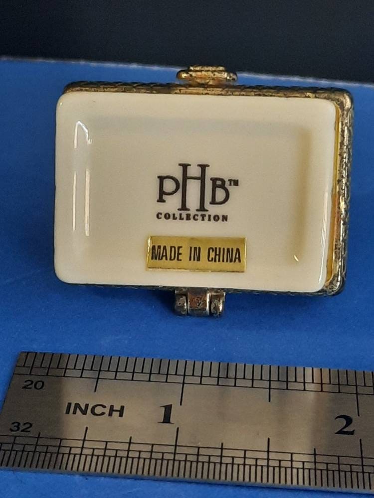 Vintage Porcelain PHB Trinket Box With Black Ladies Shoes On - Etsy