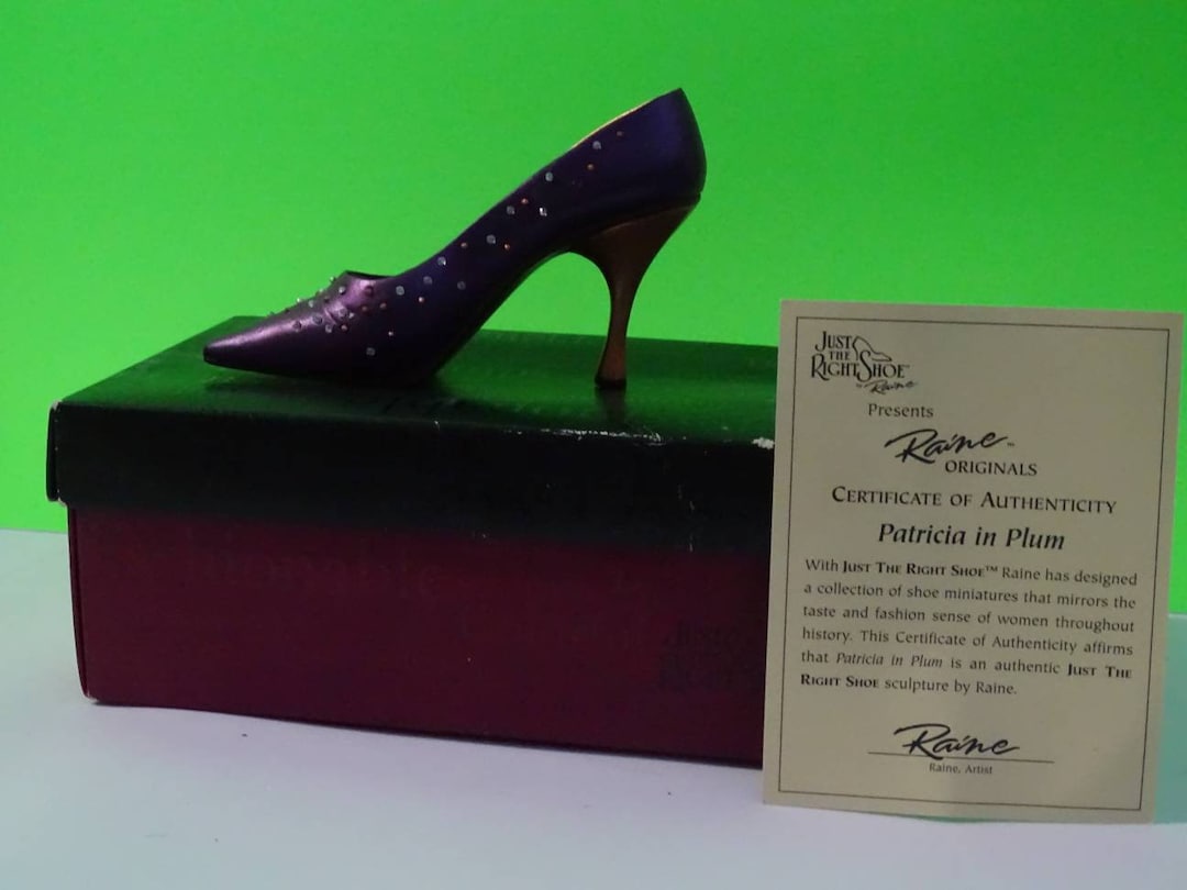 Vintage Just Tge Right Shoe by Raine " Patricia in Plum" - Etsy