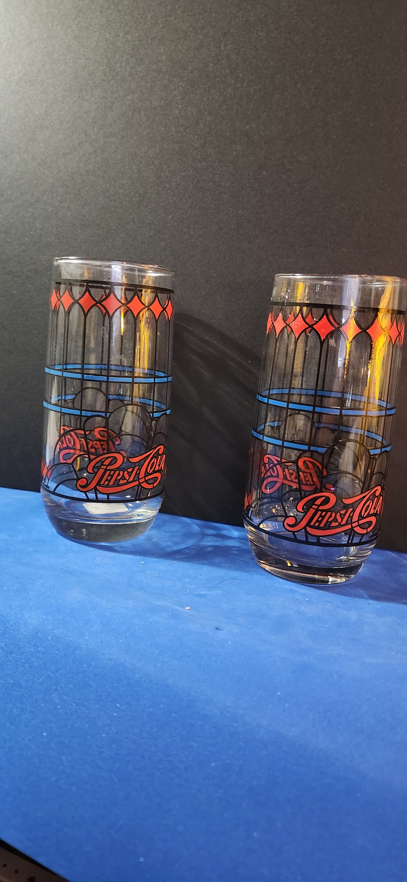 Rare and Collectible Pepsi Cola Glasses Tiffany Effect/ Stained Glass ...