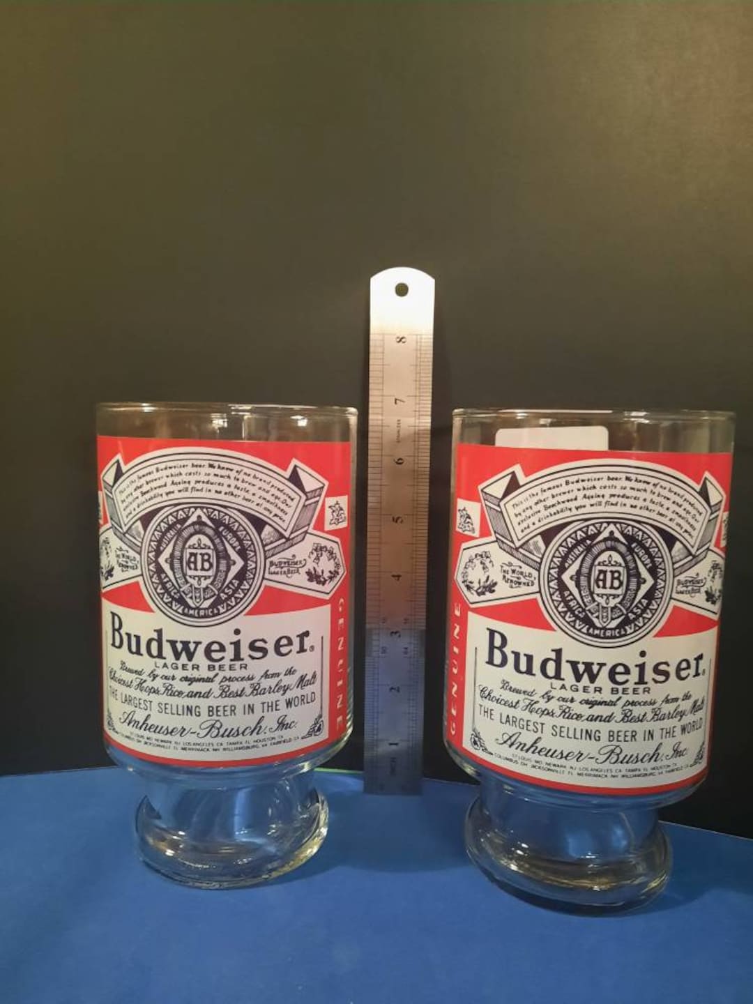 Vintage Budweiser 32 Oz Glasses - Etsy