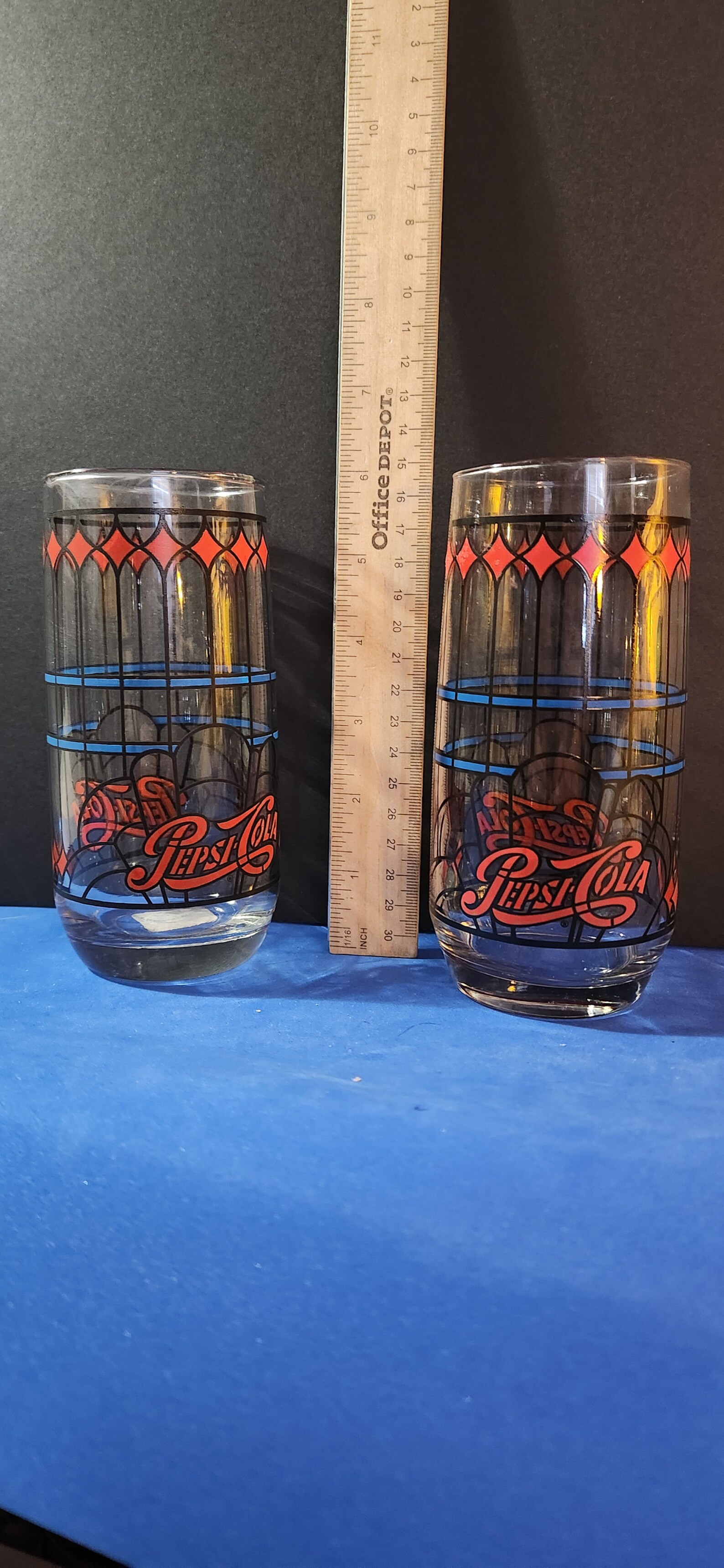 Rare and Collectible Pepsi Cola Glasses Tiffany Effect/ Stained Glass ...