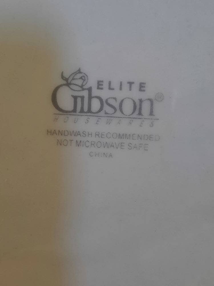 12" White Elite Gibson Plates With Gold Trim - Etsy