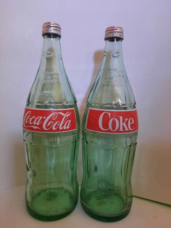 Vintage Green Tint 32oz Coca Cola Bottles - Etsy