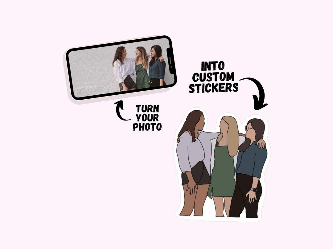 Custom Cartoon Sticker From Photo, Personalized Sticker, Custom Party ...