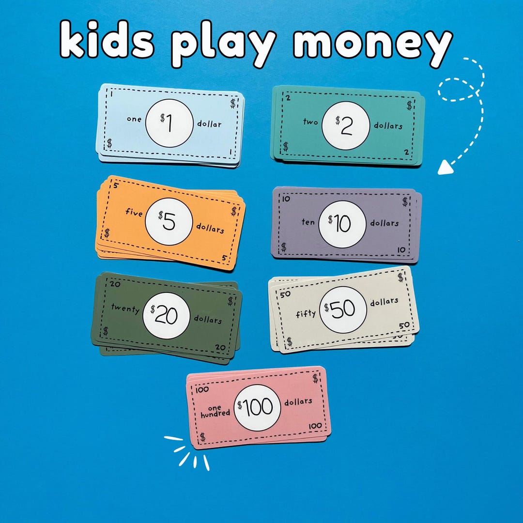 Kids Play Money Bills Fake Money for Toddlers Imagination Play Supplies ...