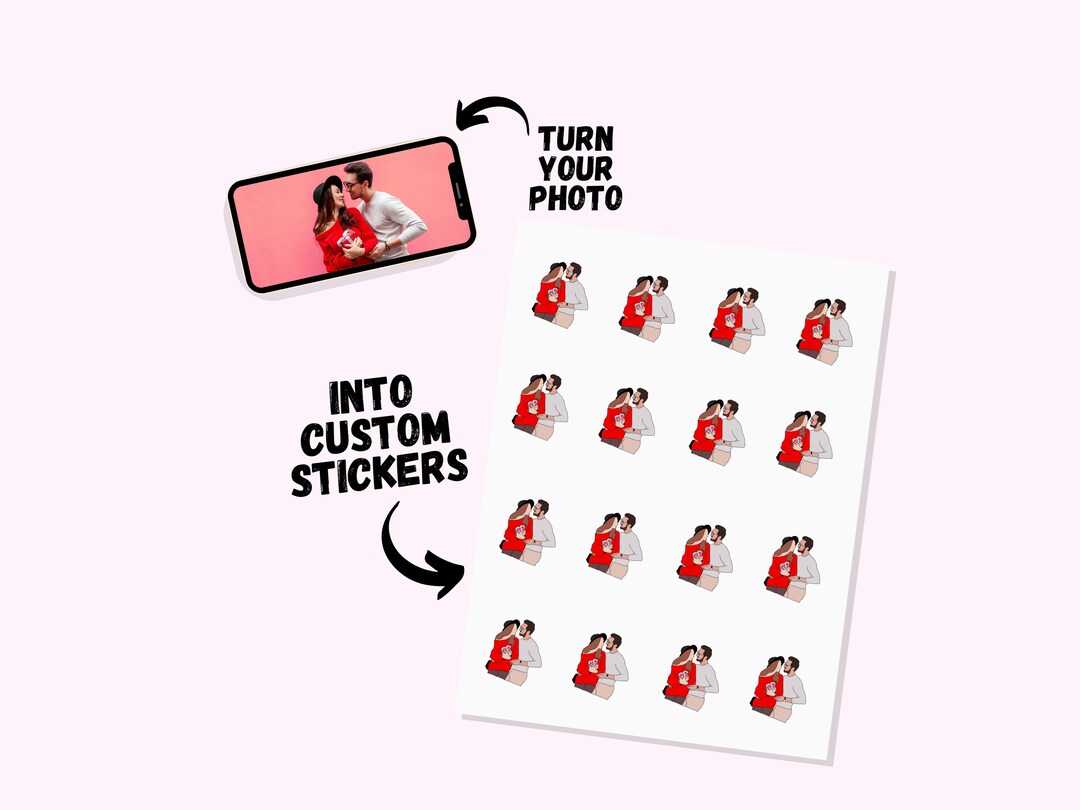Custom Cartoon Sticker From Photo, Personalized Sticker, Custom Party ...