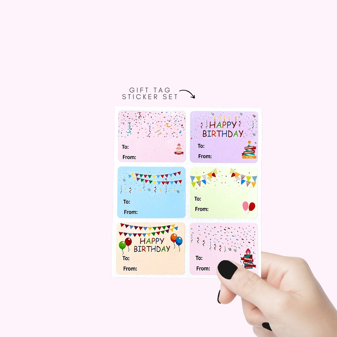 Birthday Gift Tag Sticker Pack for Birthday to From Sticker Bundle for ...