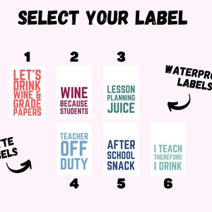 Funny Teacher Gift Wine Labels Custom Wine Bottle Labels Teaching Funny ...