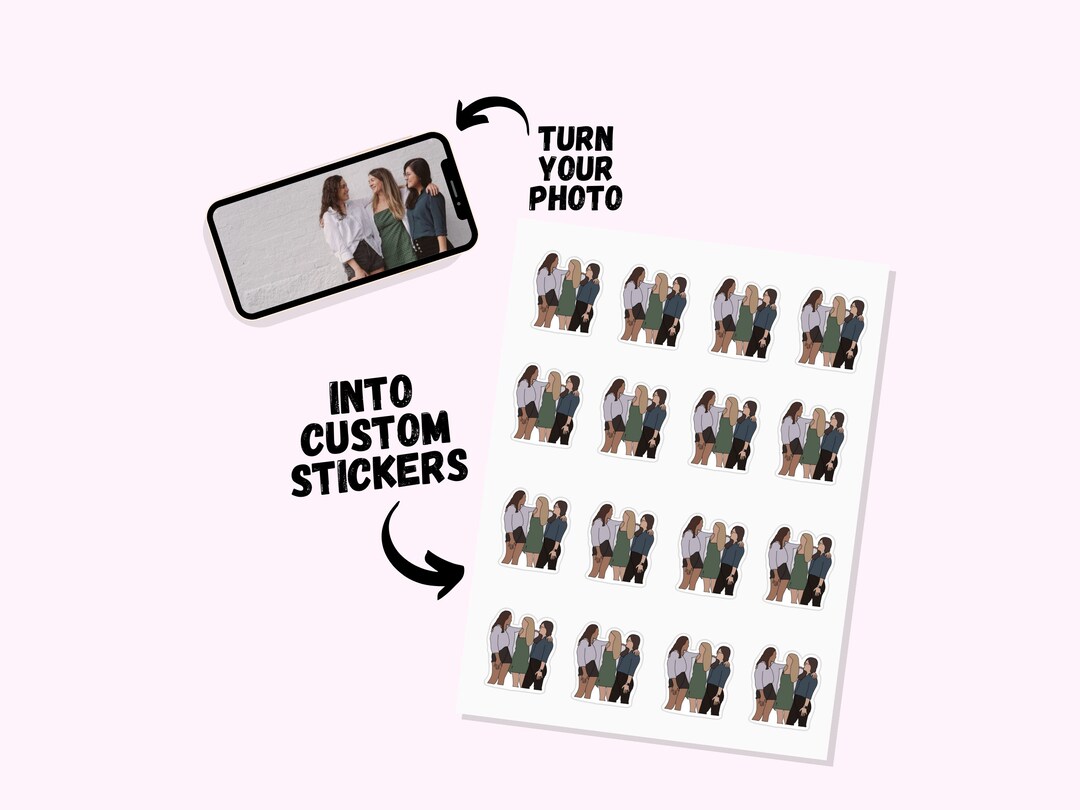 Custom Cartoon Sticker From Photo, Personalized Sticker, Custom Party ...