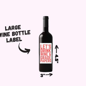Funny Teacher Gift Wine Labels Custom Wine Bottle Labels Teaching Funny ...