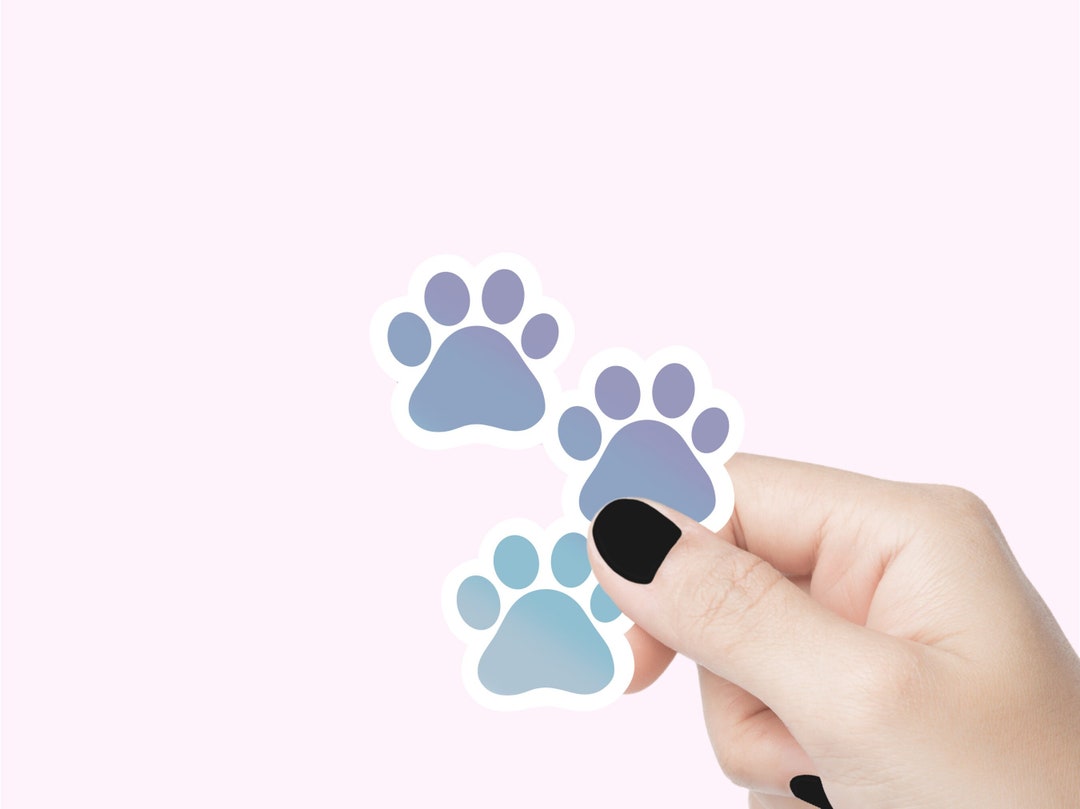Blue Paw Print Sticker Dog Lover Sticker Cat Paw Sticker Dog Paw ...