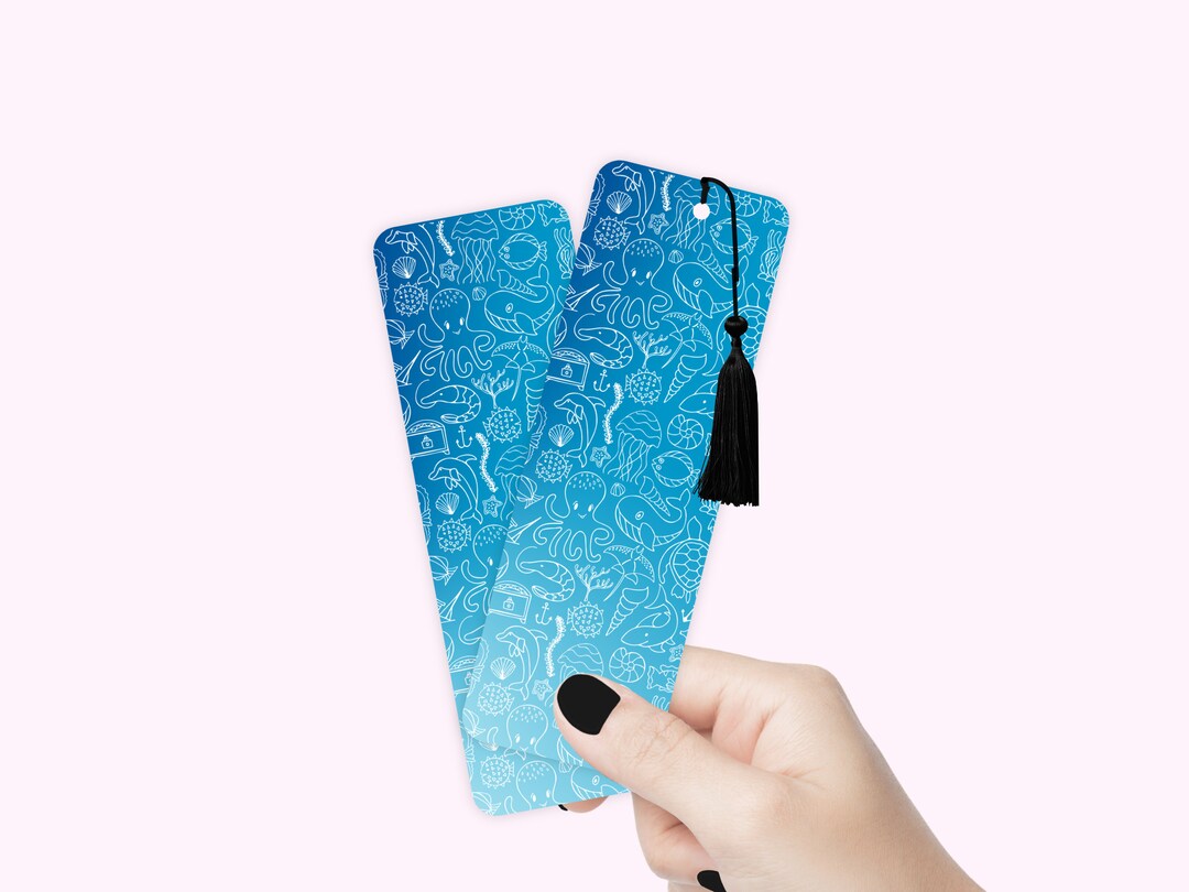 Sea Creatures Bookmark Ocean Booktok Bookmark Bookclub Bookmark Blue ...