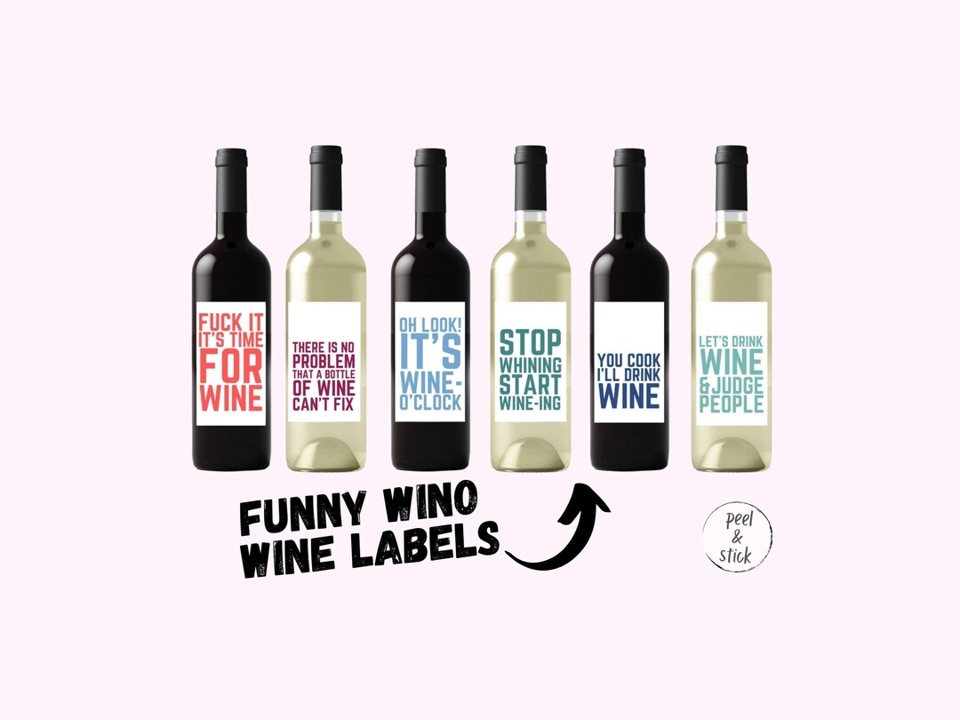 Funny Wino Wine Labels Custom Wine Bottle Labels Bachelorette Funny ...