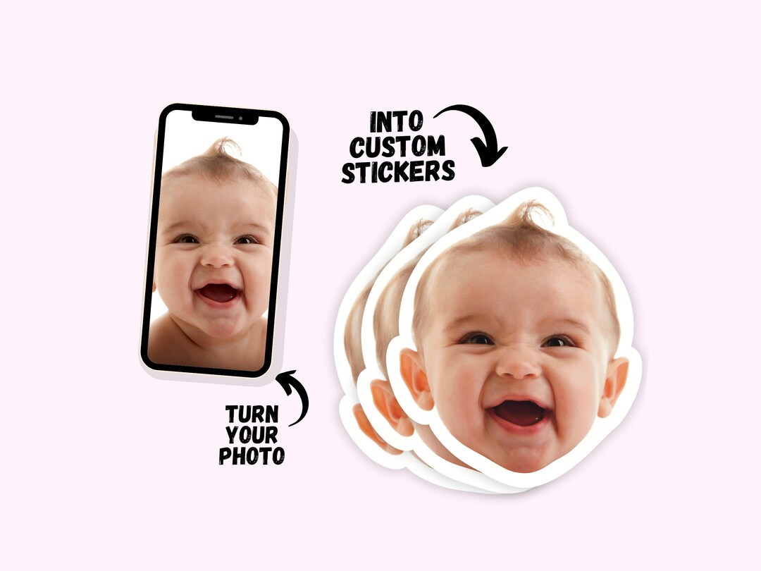 Custom Face Sticker From Photo, Personalized Face Photo Sticker, Custom ...