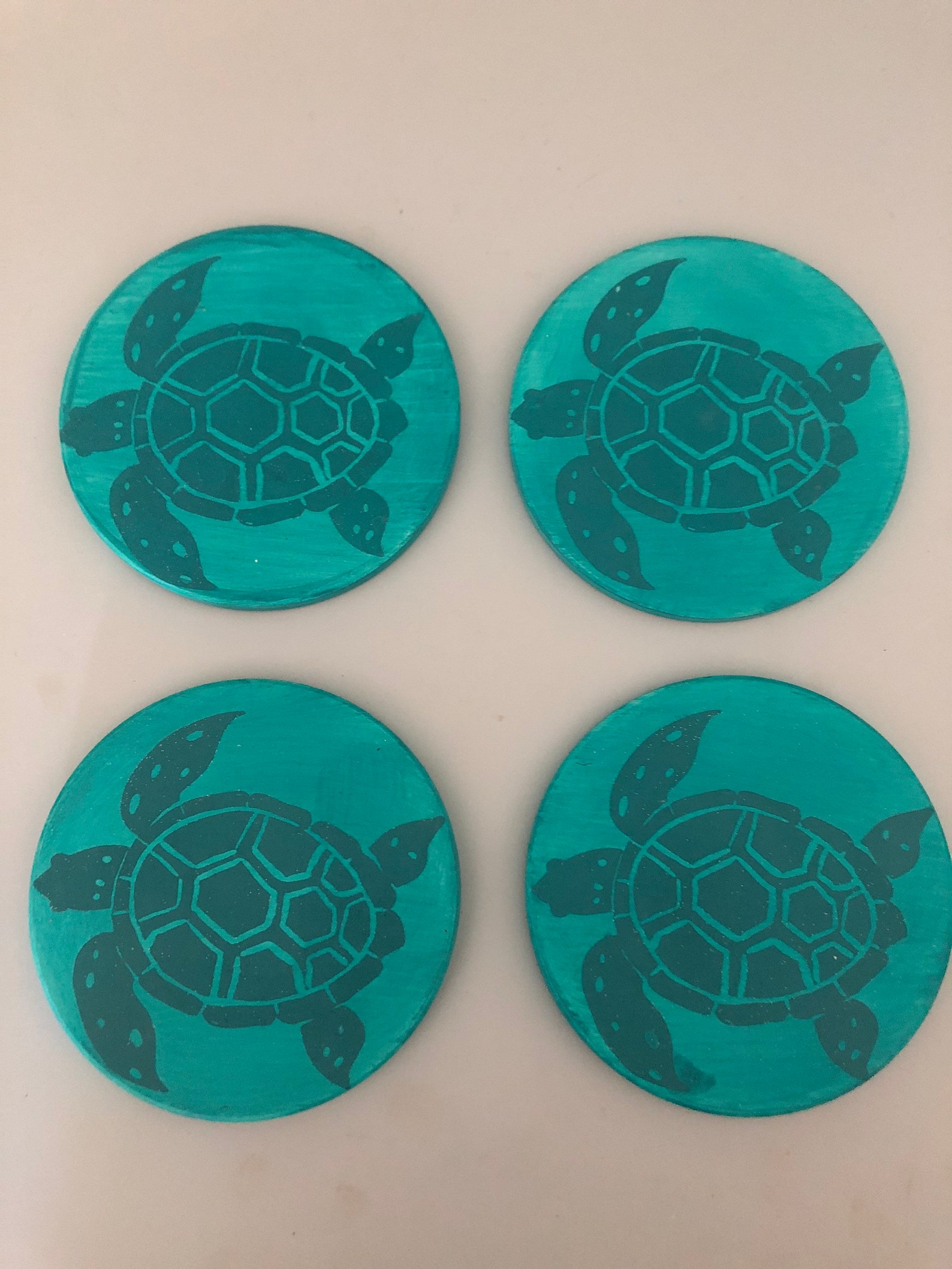 Hand painted Sea Turtle Coasters | Etsy