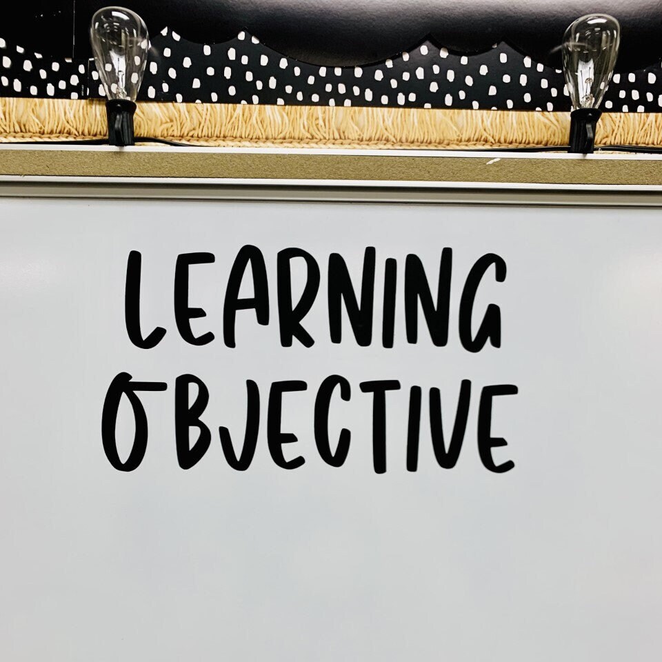 Learning Objective Vinyl Decal Learning Target Classroom | Etsy