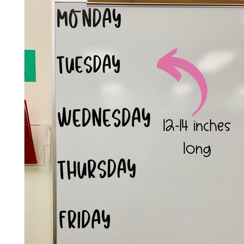 Weekly Agenda Vinyl Decal Classroom Decor Teacher Decal - Etsy