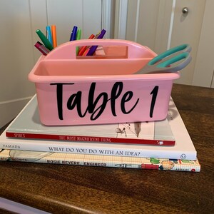 Supply Caddy Table Numbers Vinyl Decal | Classroom Decor | Sticker ...