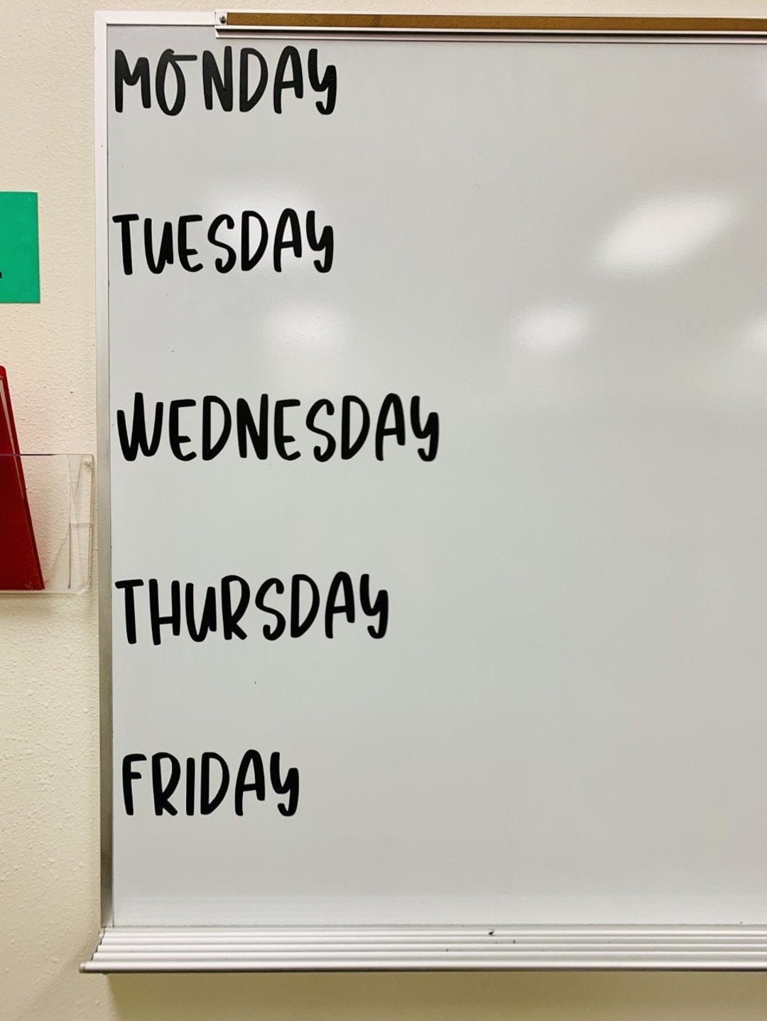 Weekly Agenda Vinyl Decal | Classroom Decor | Teacher Decal ...
