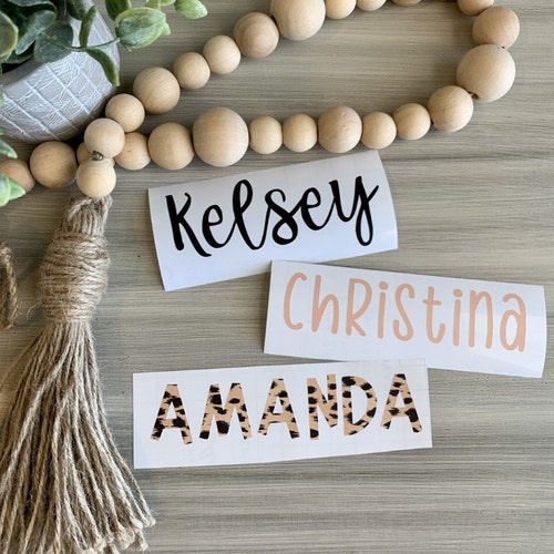 Cheetah Print Vinyl Sticker Custom Name Decal Leopard - Etsy