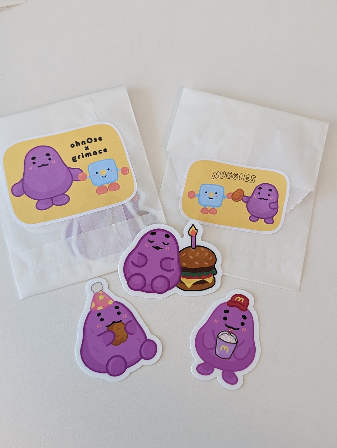 Grimace Birthday Sticker Pack| 3 Stickers| Grimace Shake, Nuggies ...