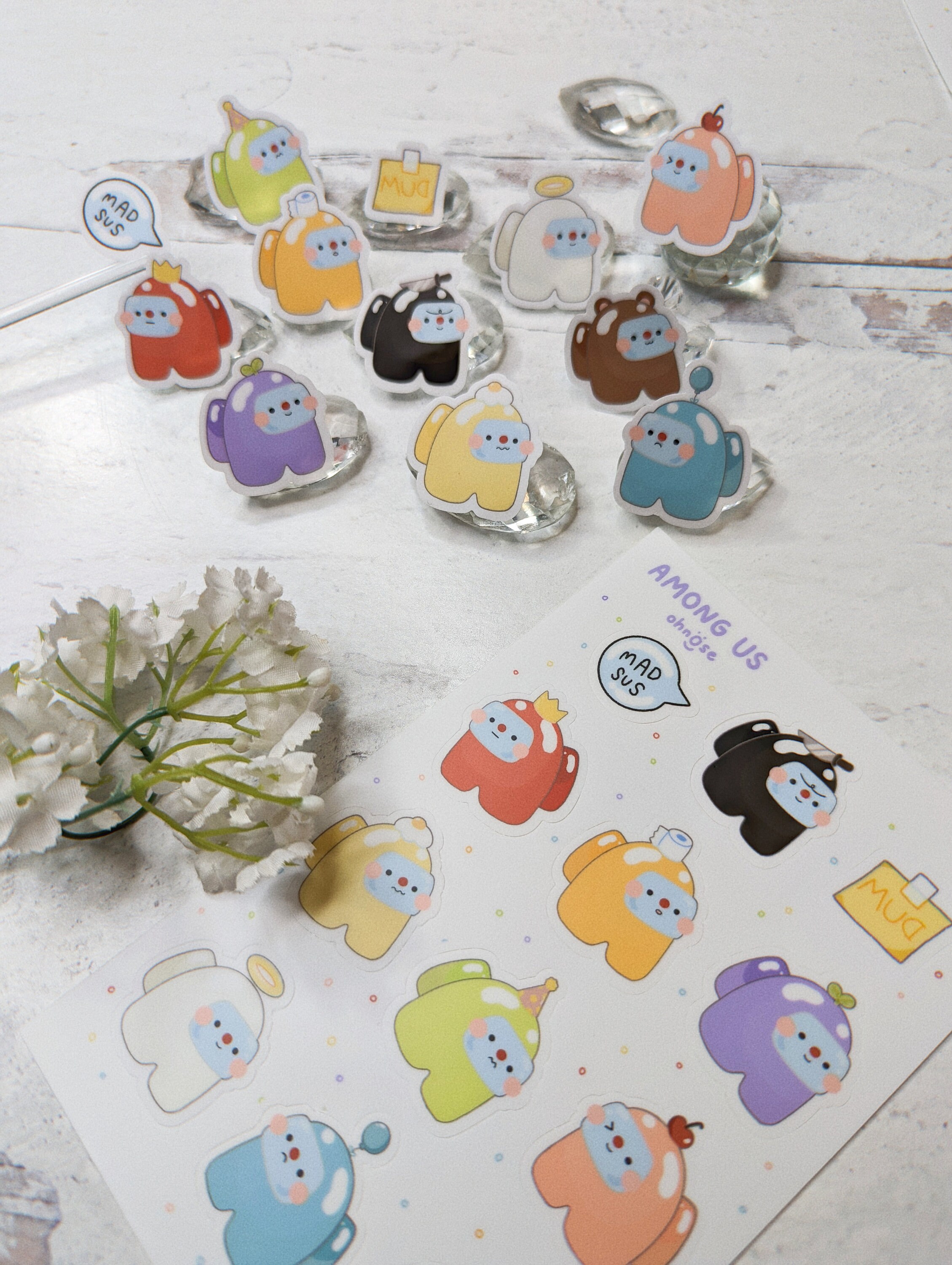 Among Us Sticker Sheet A6 Waterproof Durable Vinyl Matte | Etsy