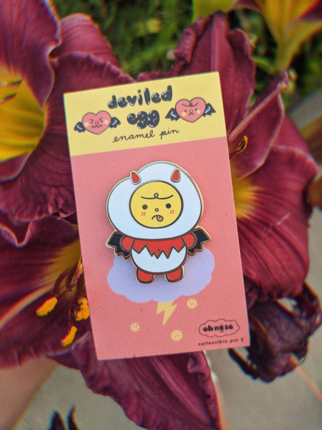 Don the Deviled Egg Pin | Lapel Pin- Badge| Cute Egg Hard Enamel Pin ...