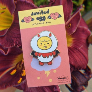 Don the Deviled Egg Pin | Lapel Pin- Badge| Cute Egg Hard Enamel Pin ...