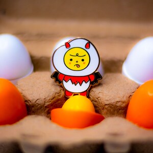 Don the Deviled Egg Pin | Lapel Pin- Badge| Cute Egg Hard Enamel Pin ...
