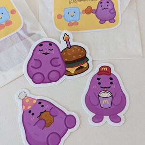 Grimace Birthday Sticker Pack| 3 Stickers| Grimace Shake, Nuggies ...