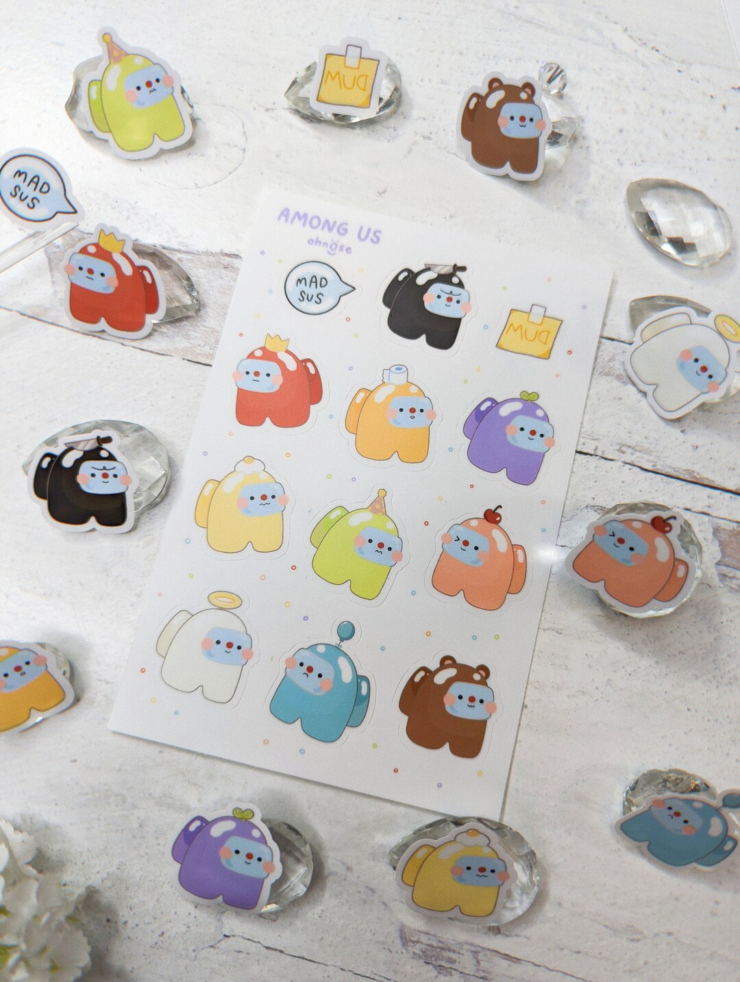 Among Us Sticker Sheet A6 Waterproof Durable Vinyl Matte - Etsy