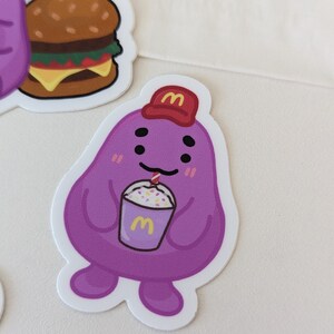 Grimace Birthday Sticker Pack 3 Stickers Grimace Shake, Nuggies, Burger ...