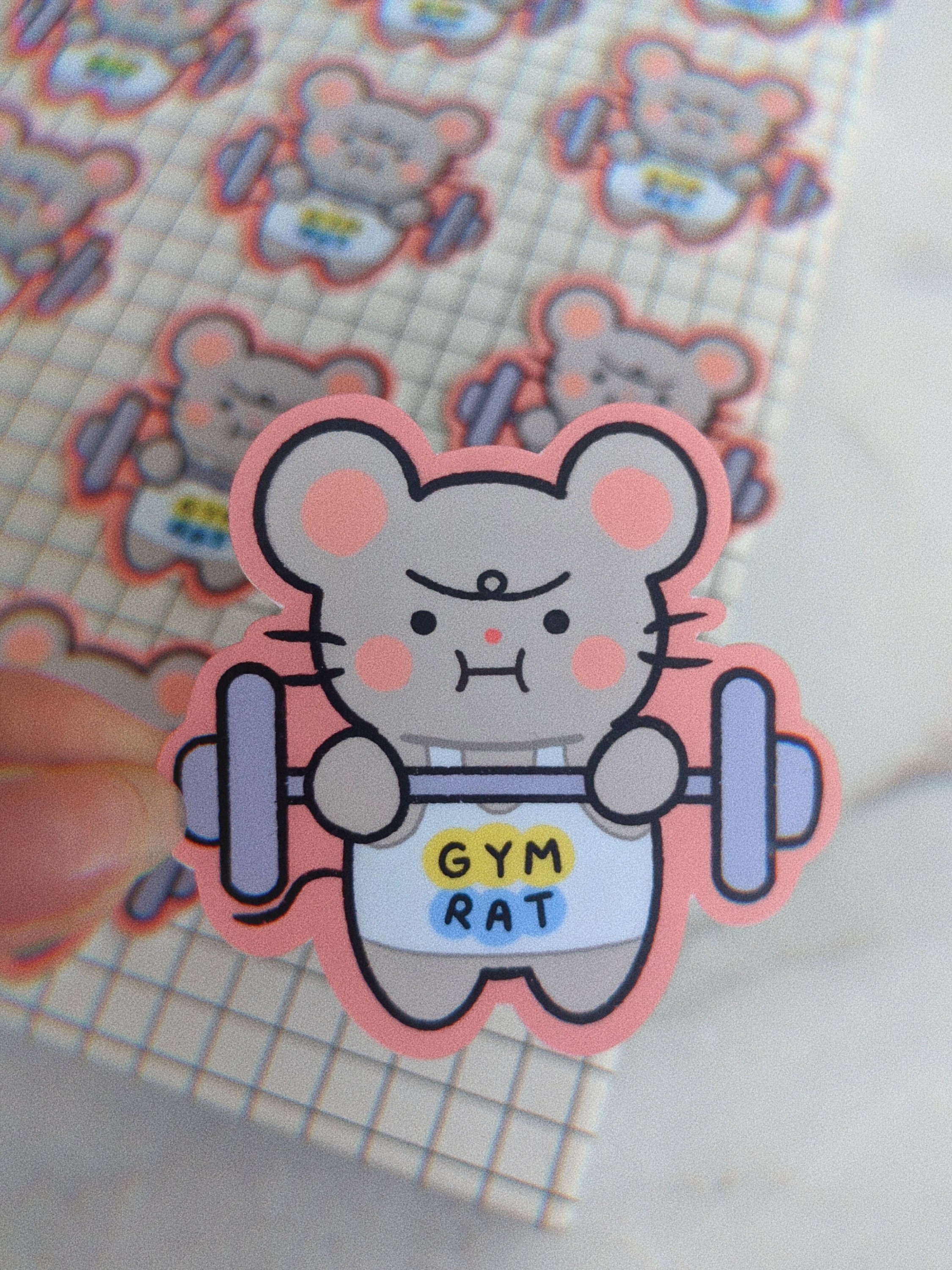Little Apple the Gym Rat Die Cut Sticker for Journal Water - Etsy