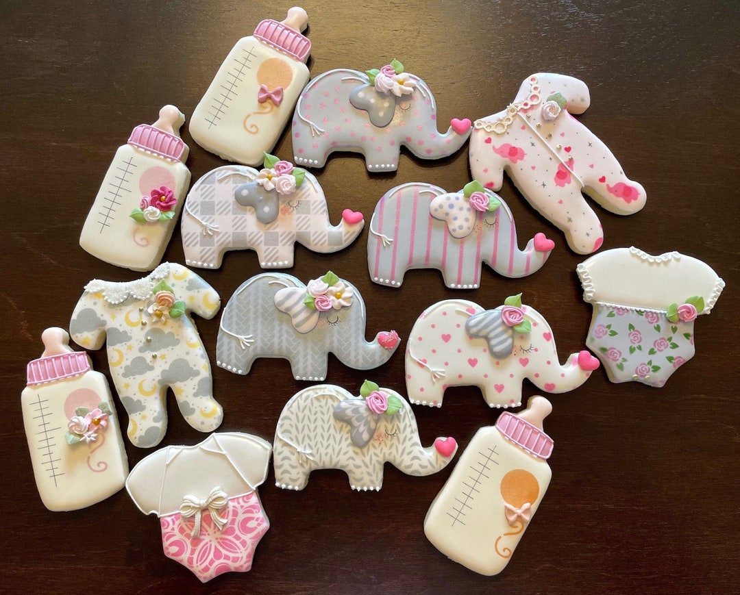 Elephant Baby Shower Sugar Cookie Set - Etsy