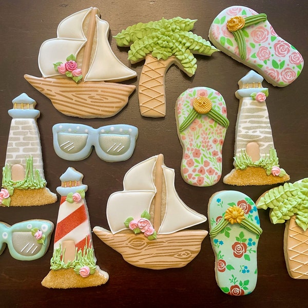 Beach Theme Cookies - Etsy