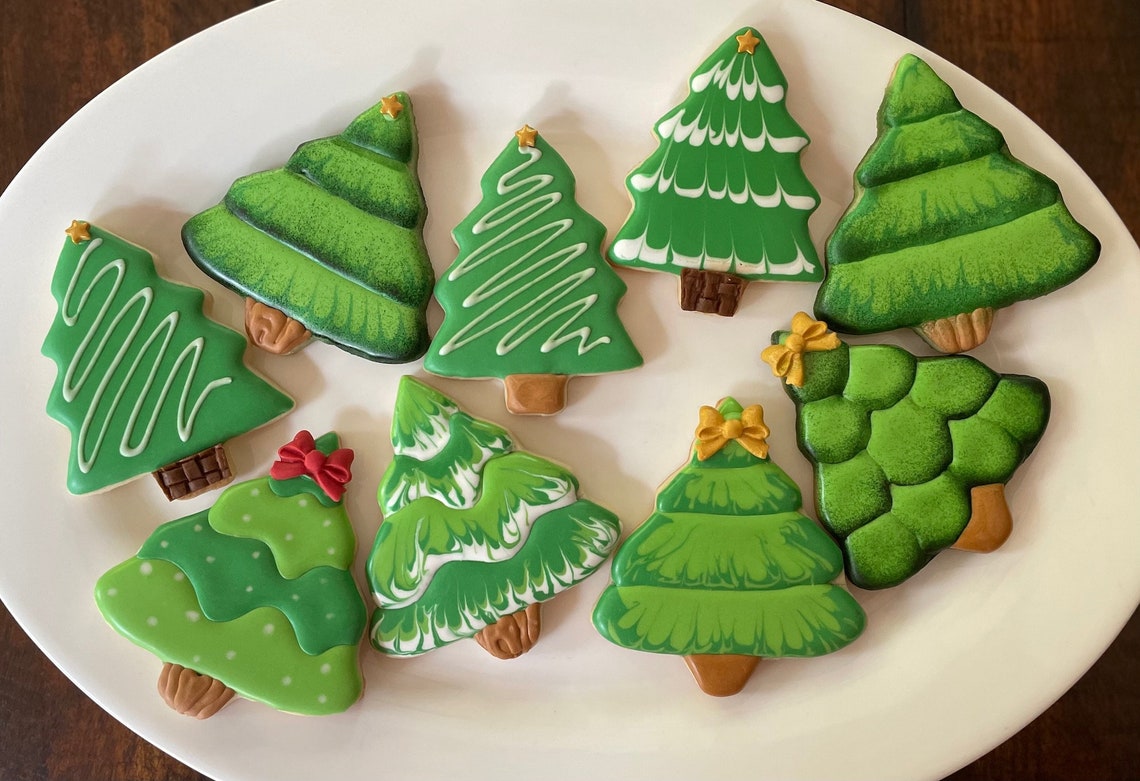 Christmas Tree Sugar Cookies | Etsy
